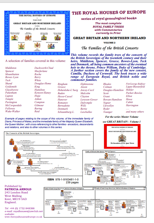THE ROYAL HOUSES OF EUROPE - GREAT BRITAIN Vol. 2 - The Families of th ...